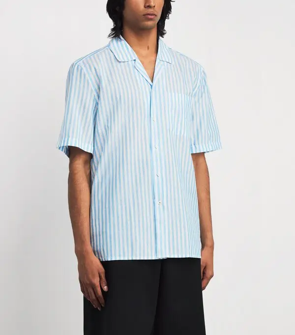 Isaia Cotton-linen Stripe Shirt