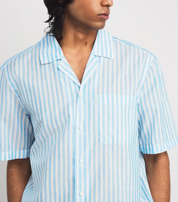 Isaia Cotton-linen Stripe Shirt