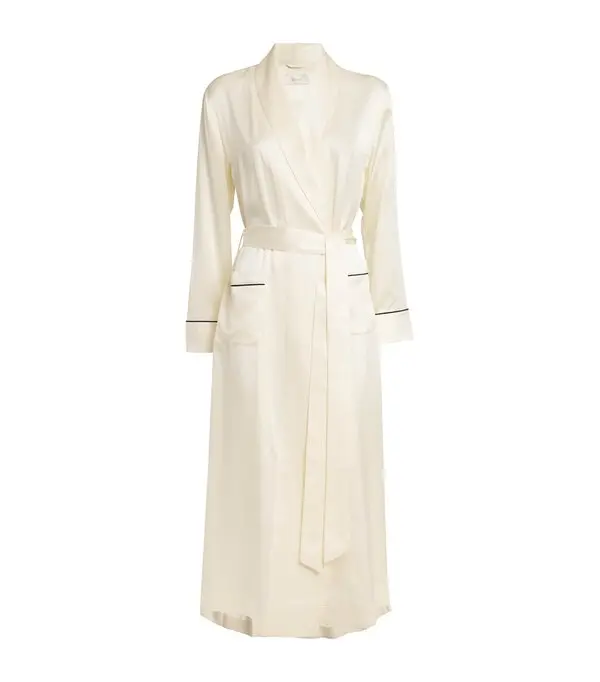 Harrods Silk Satin Robe - Ivory