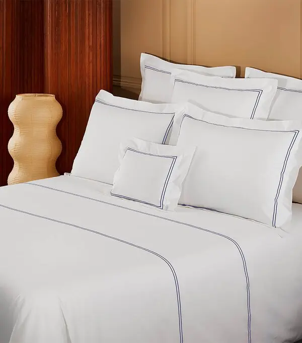 YVES DELORME Organic Cotton Duo Oxford Pillowcase - Navy
