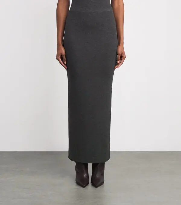 Eterne Ribbed Emma Maxi Skirt - Grey
