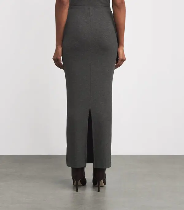 Eterne Ribbed Emma Maxi Skirt - Grey
