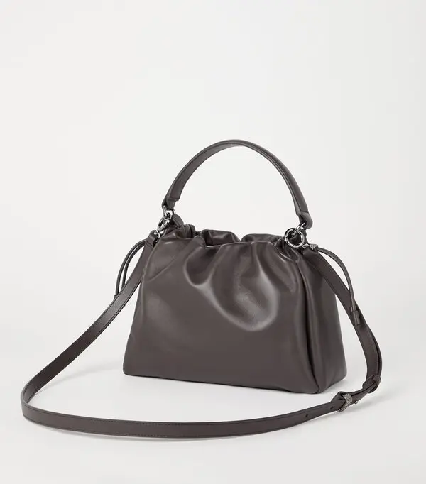 Brunello Cucinelli Small Leather Bucket Bag - Brown