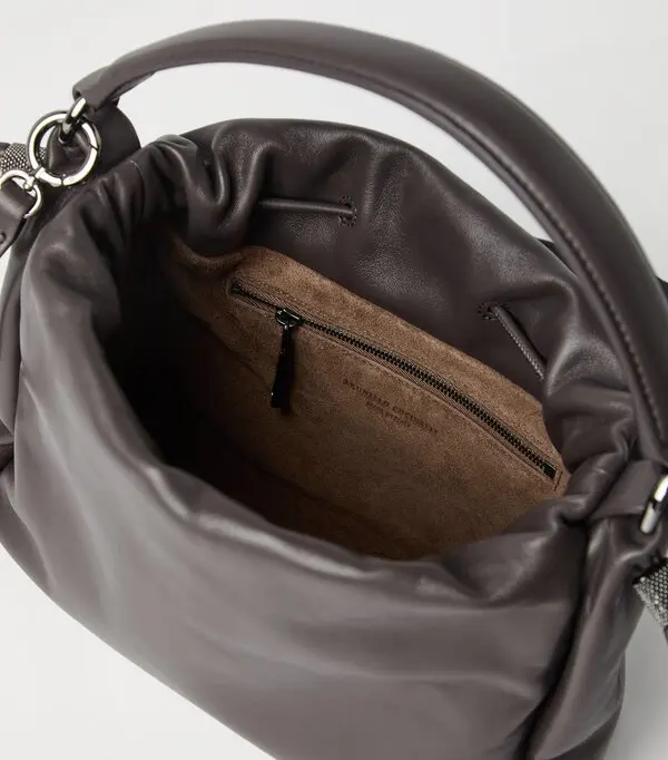 Brunello Cucinelli Small Leather Bucket Bag - Brown