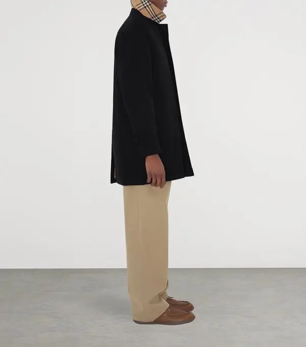 Burberry Cotton Camden Heritage Short Car Coat - Black