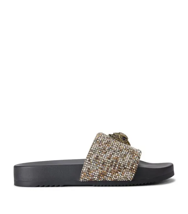 Kurt Geiger Embellished Brockwell Slides - Gold