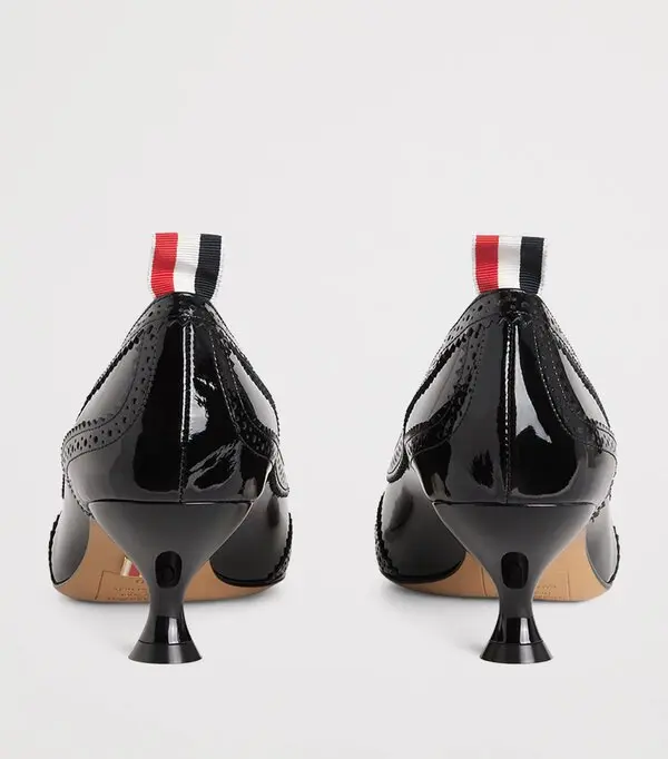 Thom Browne Patent Leather Wingtip Pumps - Black