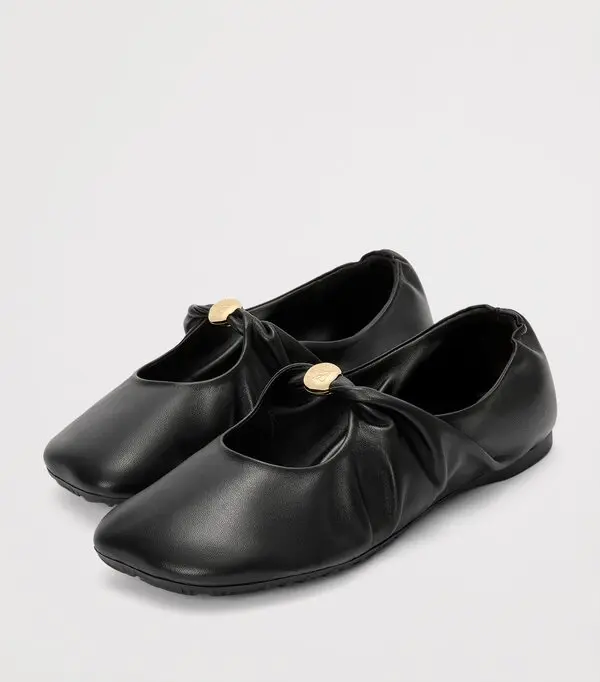 Loewe Leather Pebble Ballerinas - Black
