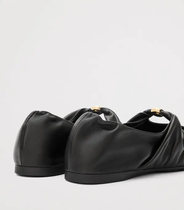 Loewe Leather Pebble Ballerinas - Black