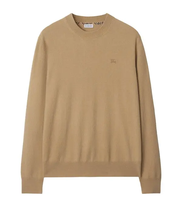 Burberry Cashmere-blend Slim Sweater - Beige