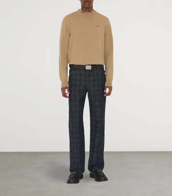 Burberry Cashmere-blend Slim Sweater - Beige