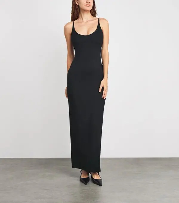 chinese dress ladies SKIMS Soft Lounge Long Slip Dress Navy