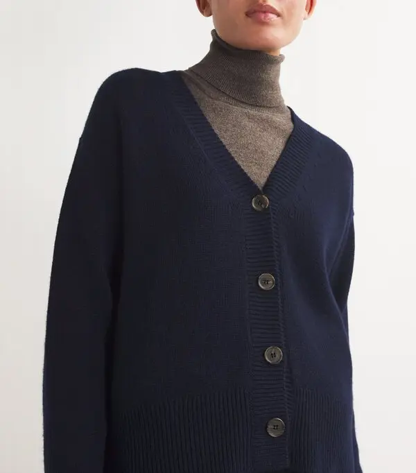 Harrods Cashmere Boxy Cardigan - Navy