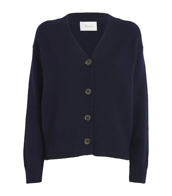 Harrods Cashmere Boxy Cardigan - Navy