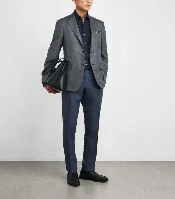 Canali Wool-blend Blazer - Grey