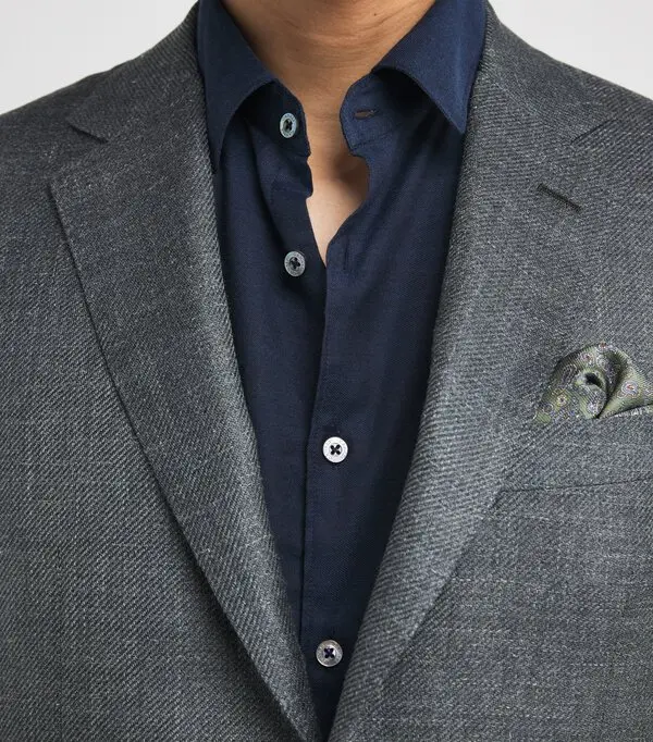 Canali Wool-blend Blazer - Grey