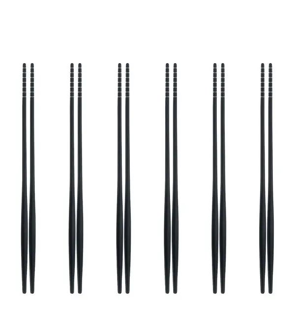 BUGATTI Set Of 6 Stainless Steel Natura Chopsticks - Black