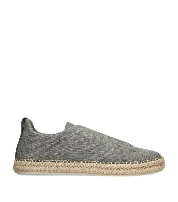 Zegna Canvas Triple Stitch Espadrilles - Grey