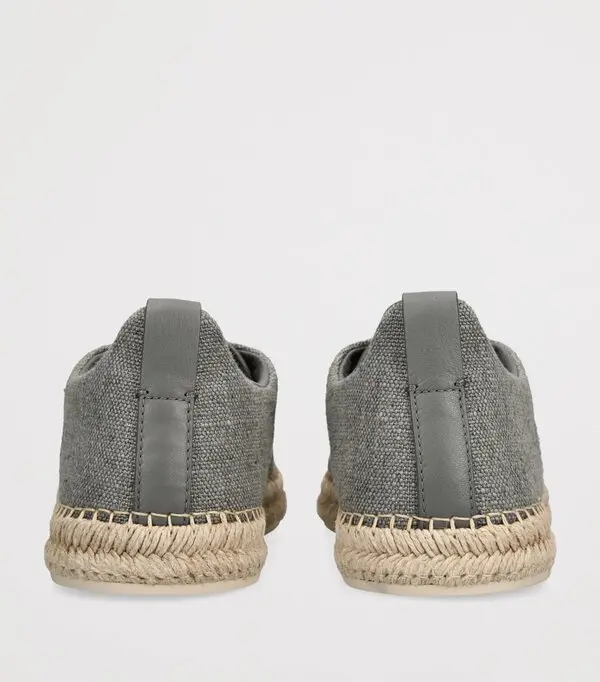 Zegna Canvas Triple Stitch Espadrilles - Grey