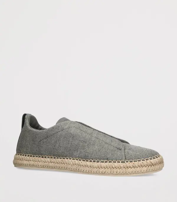 Zegna Canvas Triple Stitch Espadrilles - Grey