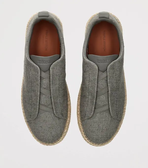 Zegna Canvas Triple Stitch Espadrilles - Grey