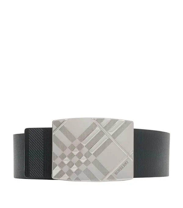 Burberry Leather Check Reversible Belt - Black