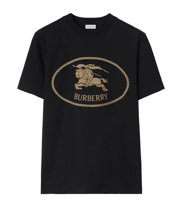 Burberry Cotton Knight Stamp T-shirt - Black