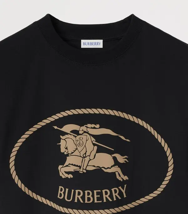 Burberry Cotton Knight Stamp T-shirt - Black