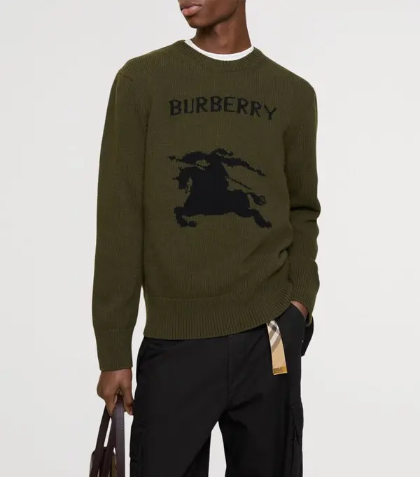 Burberry Wool-cashmere Ekd Sweater - Green