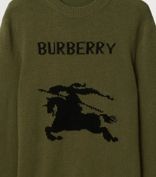 Burberry Wool-cashmere Ekd Sweater - Green