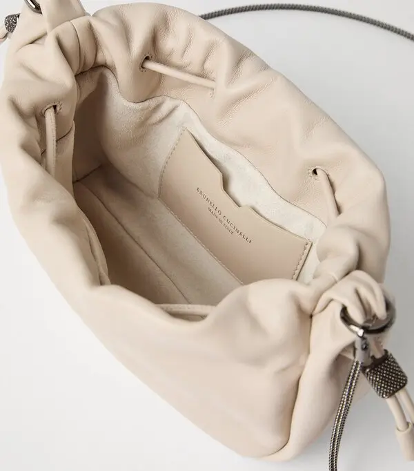 Brunello Cucinelli Mini Leather Bucket Bag