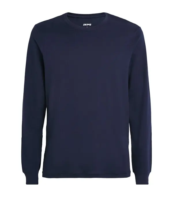 SKIMS Cotton Long-sleeve T-shirt - Navy