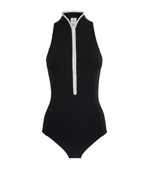 Hunza G Upf 50+ Half-zip Katya Swimsuit - Black