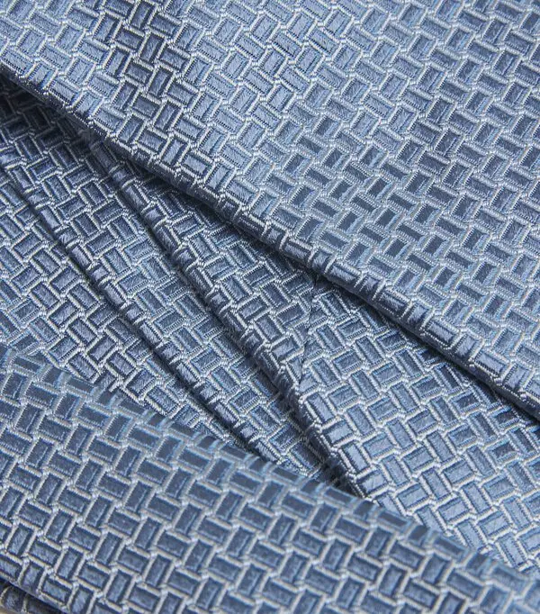 Canali Silk Jacquard Standard Neck Tie - Blue