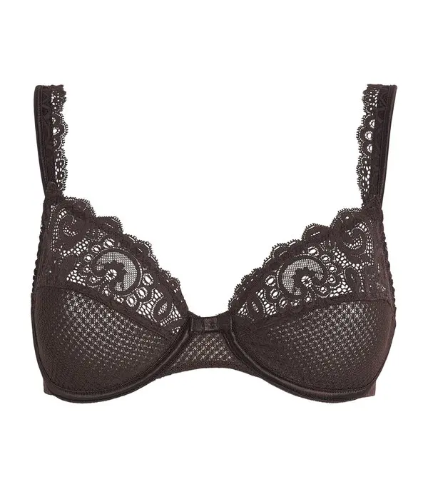 Maison Lejaby Lace Gaby Underwired Bra - Brown