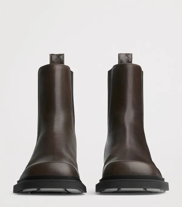 Bottega Veneta Leather Intrecciato-detail Ben Chelsea Boots - Brown