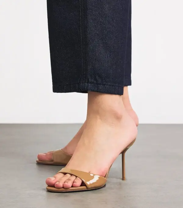 Paris Texas Lidia Patent Leather Mules - Beige