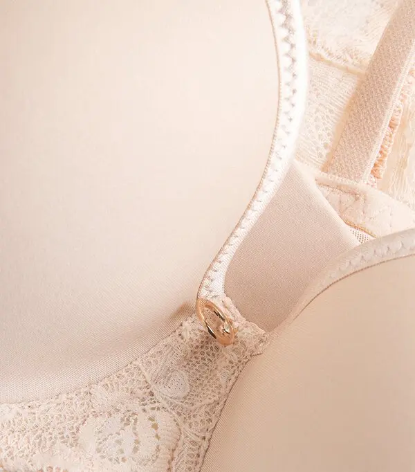 AUBADE Lace-trim Rosessence T-shirt Bra - Beige