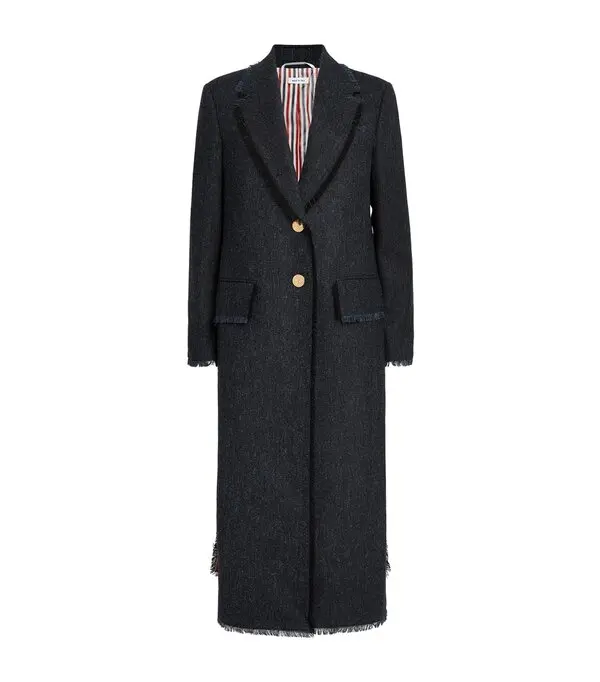 Thom Browne Tailored Wide-lapel Overcoat - Navy