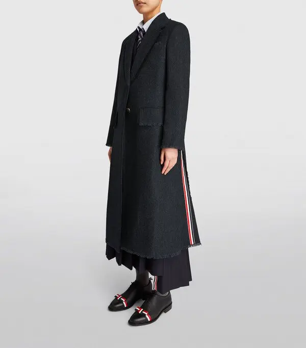 Thom Browne Tailored Wide-lapel Overcoat - Navy