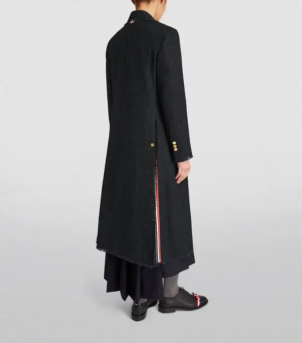 Thom Browne Tailored Wide-lapel Overcoat - Navy