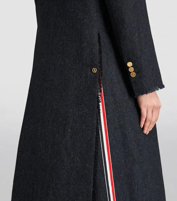 Thom Browne Tailored Wide-lapel Overcoat - Navy