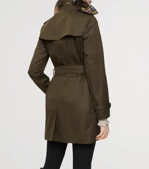 Burberry Kensington Tropical Gabardine Trench Coat - Green