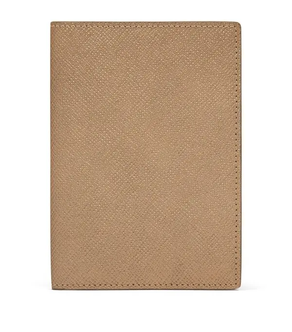 Smythson Panama Leather Passport Cover - Metallic