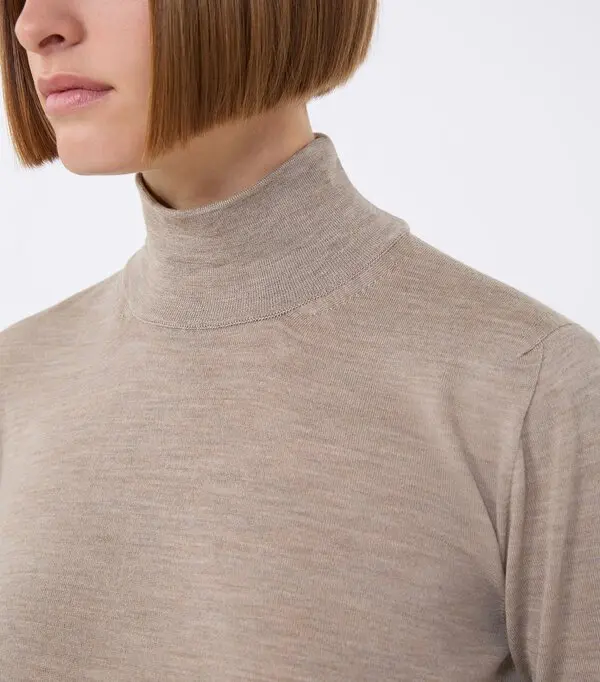 Max Mara Virgin Wool High-neck Top - Brown