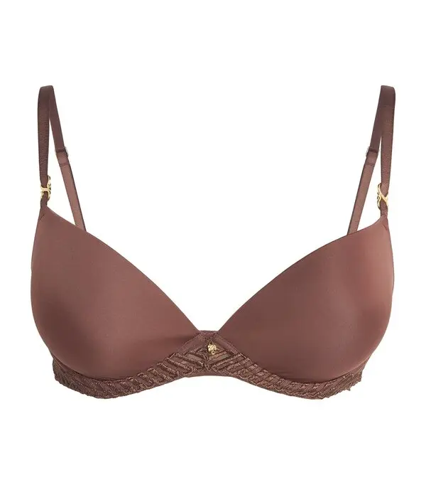 AUBADE Sheer Emotion Moulded Plunge Bra - Brown