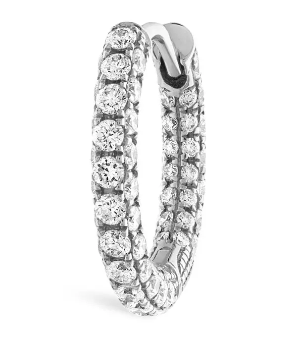 MARIA TASH Diamond Single Hoop Earring - White