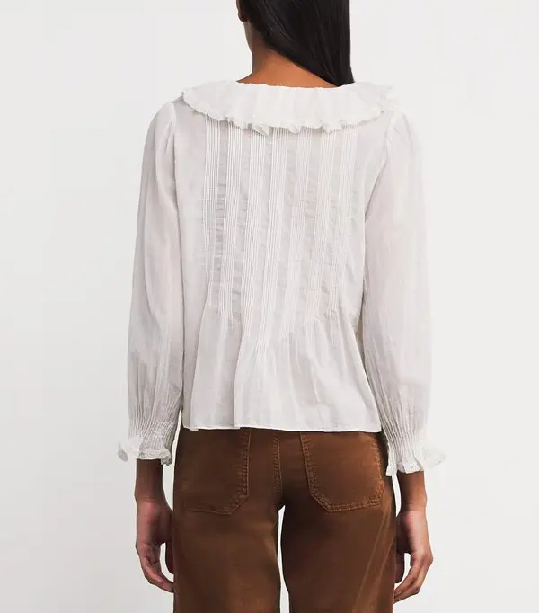 DÔEN Ruffled Hardy Blouse - White