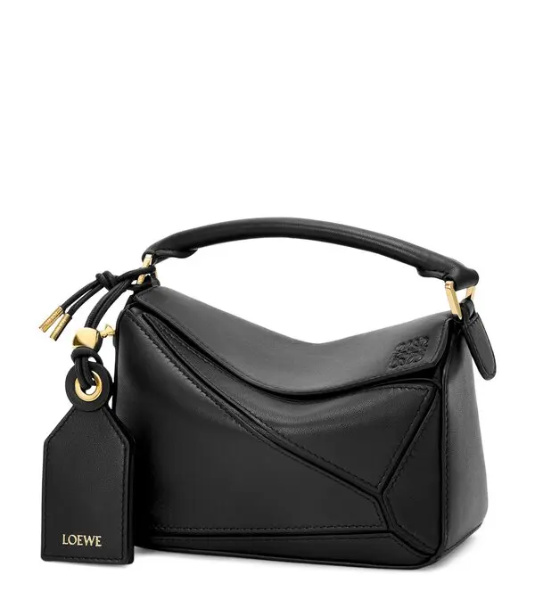 Loewe X Paula's Ibiza Mini Lambskin Puzzle Top-handle Bag - Black