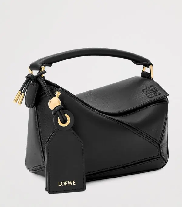 Loewe X Paula's Ibiza Mini Lambskin Puzzle Top-handle Bag - Black